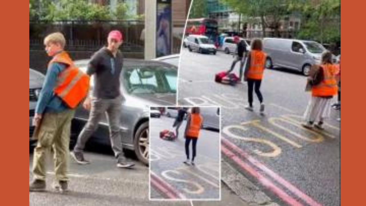 Driver savagely beats up protester blocking traffic in the middle of ...