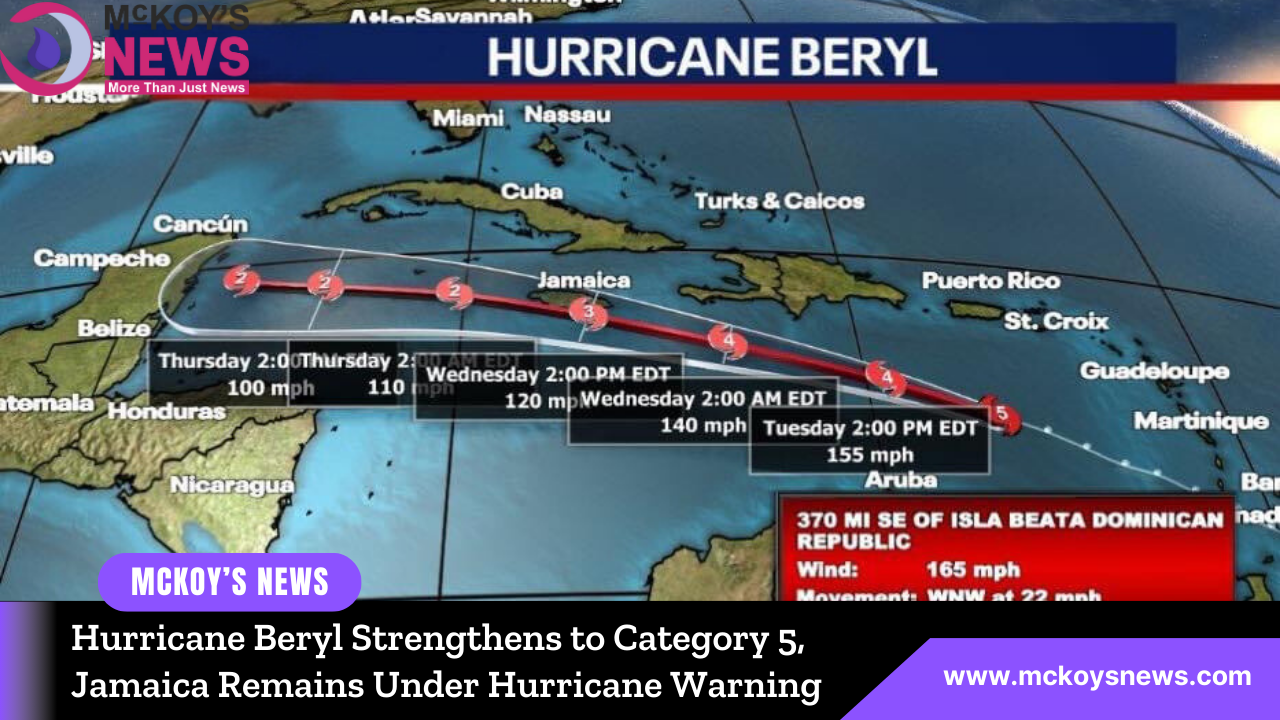Hurricane Beryl Strengthens to Category 5, Jamaica Remains Under ...