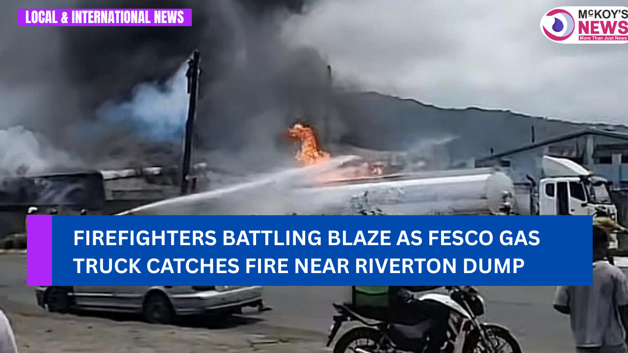 Firefighters Battling Blaze as Fesco Gas Truck Catches Fire Near ...